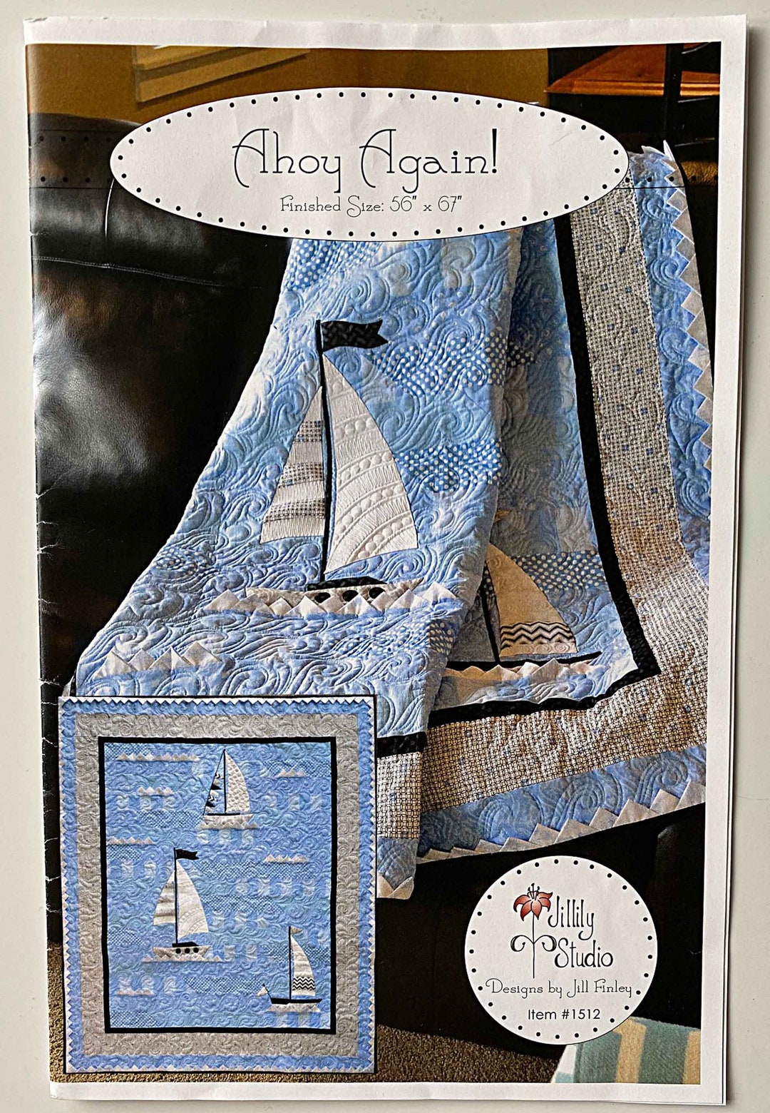 RARE Ahoy Again Sailboat Quilt Pattern 1512 Cut/complete Jillily Studio ...