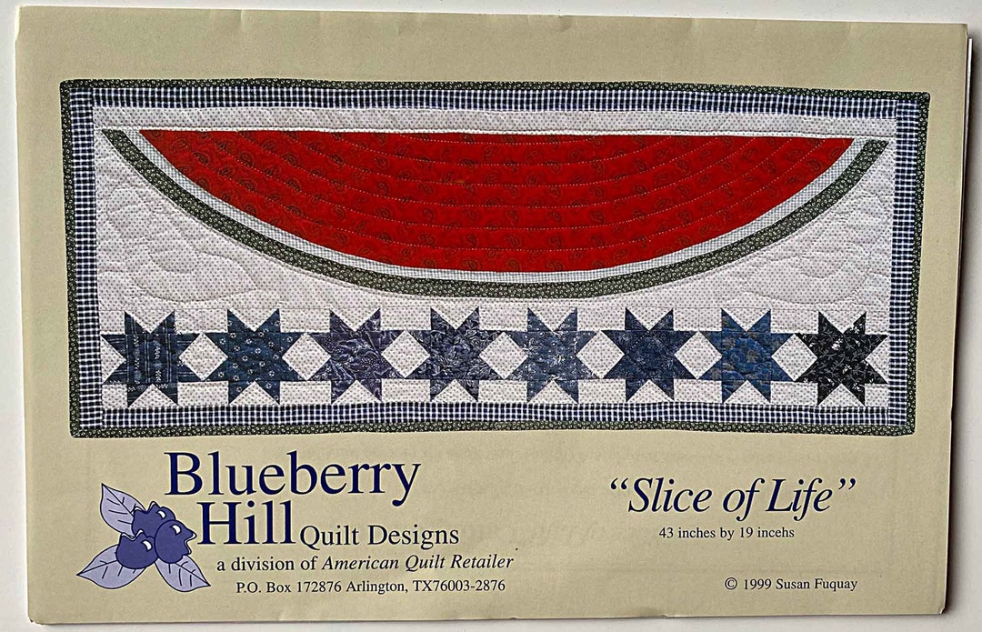 1999 Slice of Life Quilt Pattern UNCUT 19" X 43" Watermelon and Stars ...