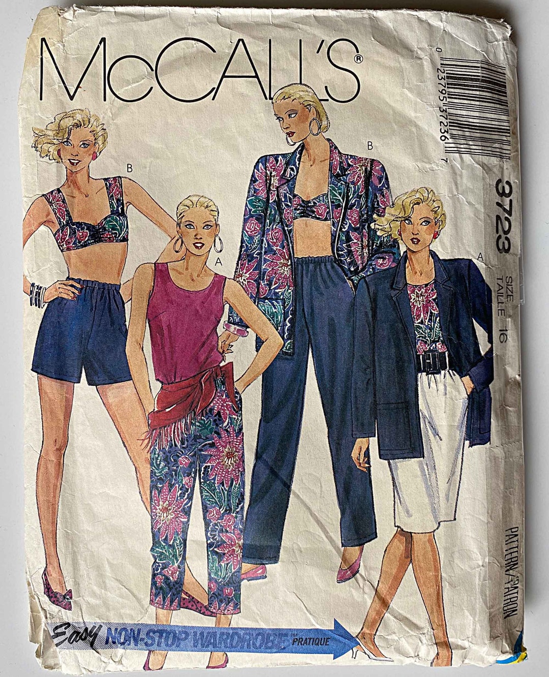 RARE Vintage 80's Misses' Jacket, Bra Top, Skirt, Pants, Shorts Mccall ...