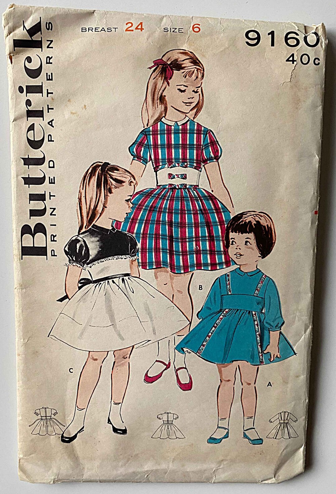 RARE Vintage 1950's Girls' School or Party Dress With Midriff Styling ...