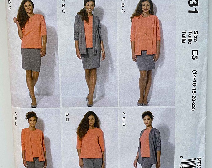 Nancy Zieman Misses' Knit Separates Jacket, Top, Skirt, Pants ...