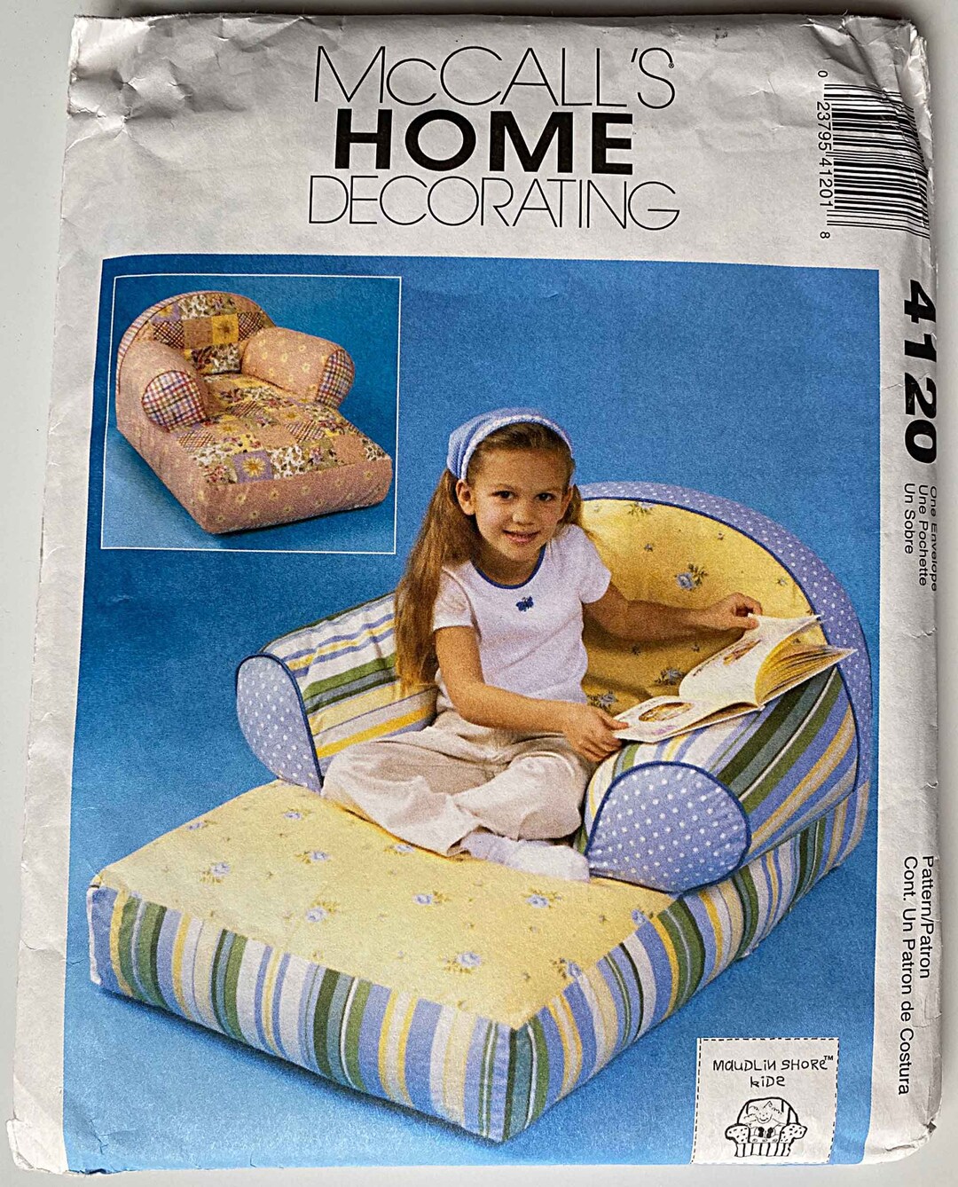 Child's Fabric Chase Lounge Chair Mccall's 4120 Sewing Pattern UNCUT ...