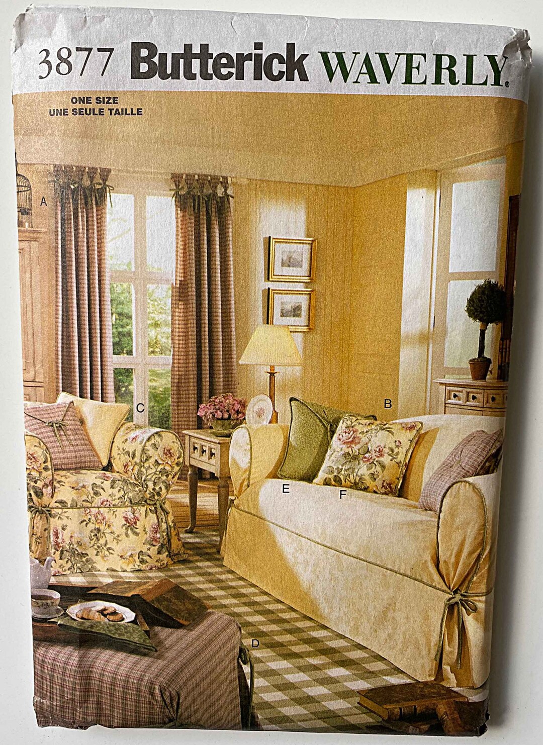 Vintage Waverly Drapes, Pillows, Slipcovers Ottoman, Chair, Sofa ...