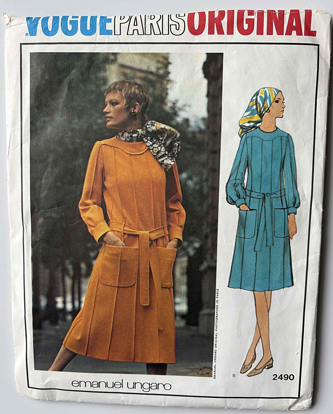 RARE Vintage Paris Designer Emanuel Ungaro Misses' Tuck Dress Vogue ...
