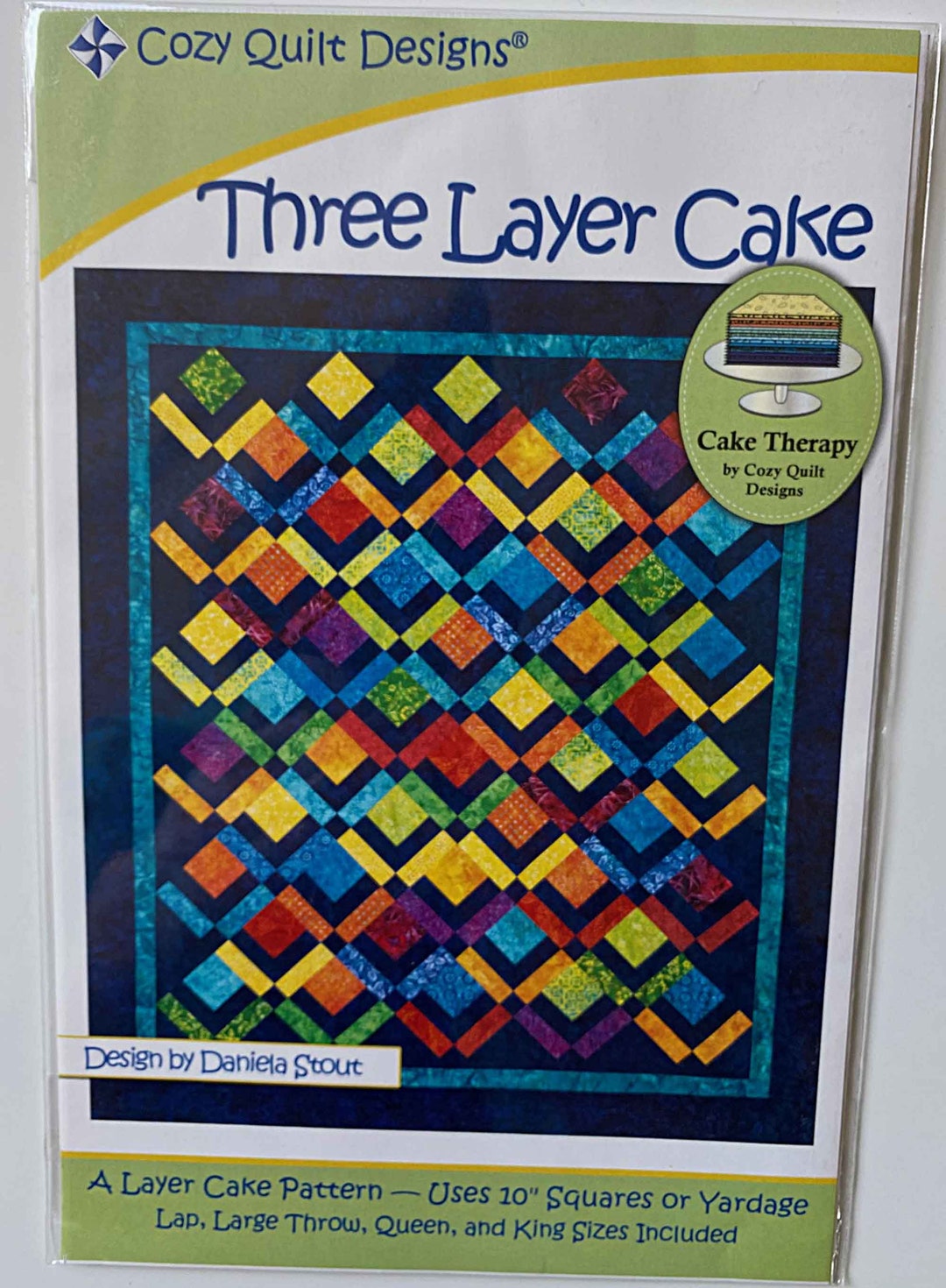 Three Layer Cake Quilt Pattern LQS 047 UNCUT Lap, Large Throw, Queen ...