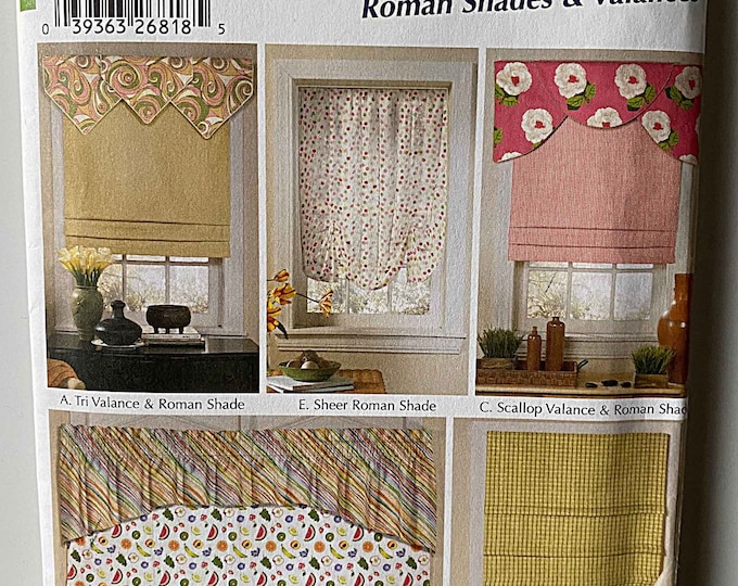 Window Treatments, 5 Classics, Roman Shades & Valances, Simplicity 5476 ...