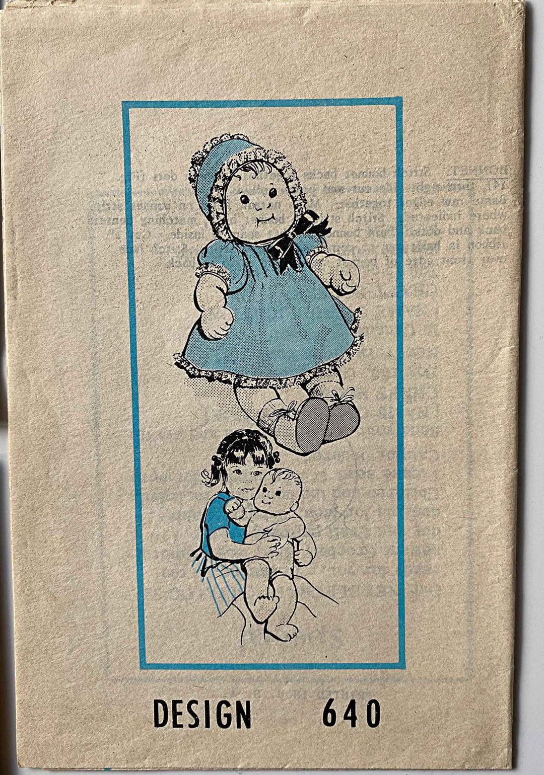 RARE 1970's Vintage 18 Doll & Clothes Design 640 Mail Order Pattern ...