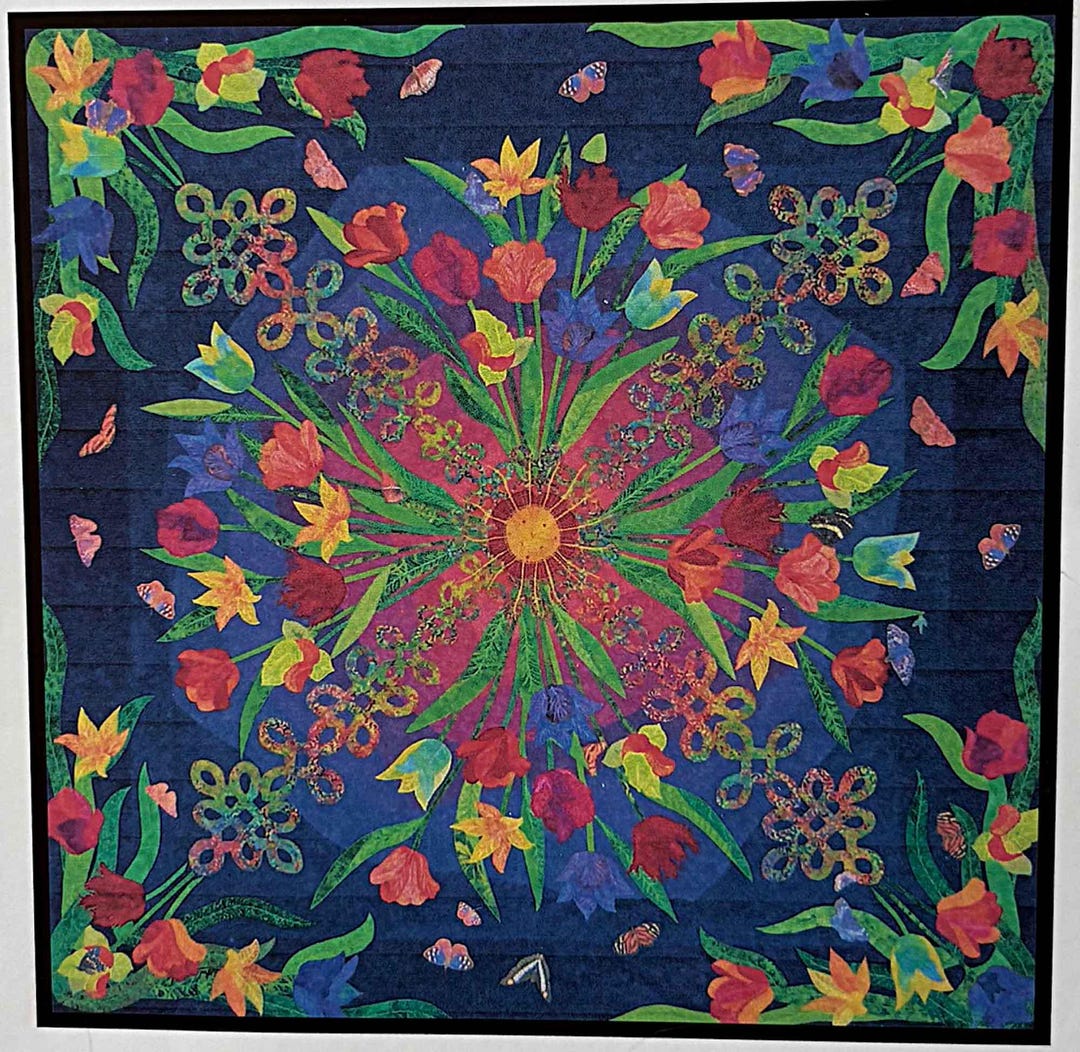 RARE Sunset Over Keukenhof Garden Machine Appliqué Quilt Pattern #15 ...