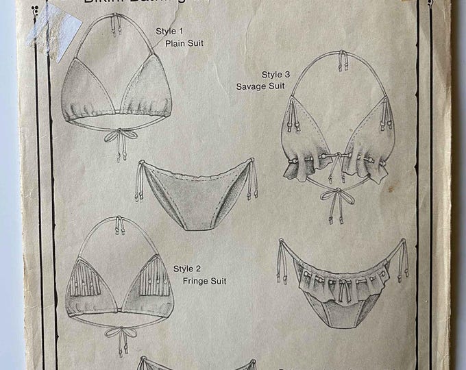 RARE Vintage 80's Second Skin Leather Pattern #10 Leather Bikini ...