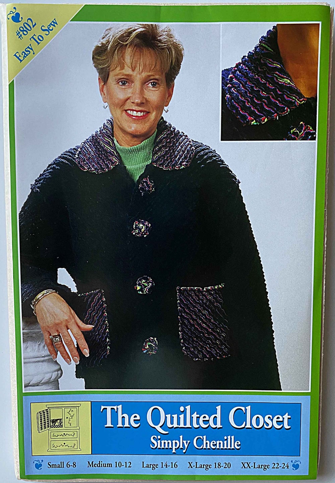 RARE Vintage 90's Simply Chenille Jacket Sewing Pattern - Etsy