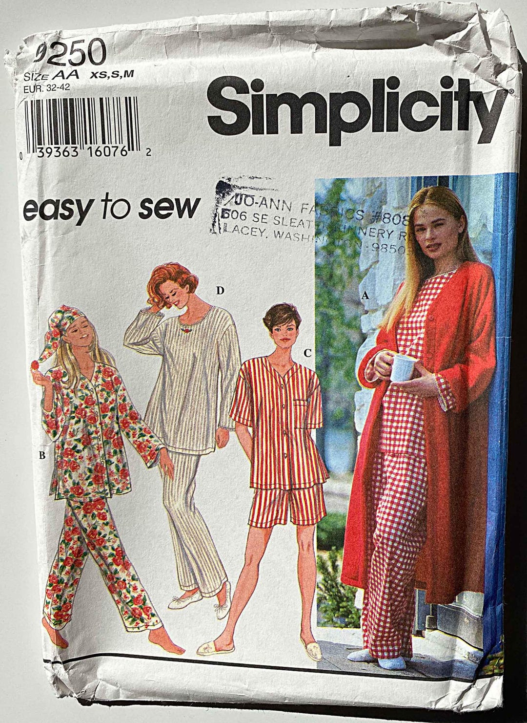 Misses' Easy to Sew Sleepwear, Robe, Pajamas, Pj's, Nightcap Simplicity ...