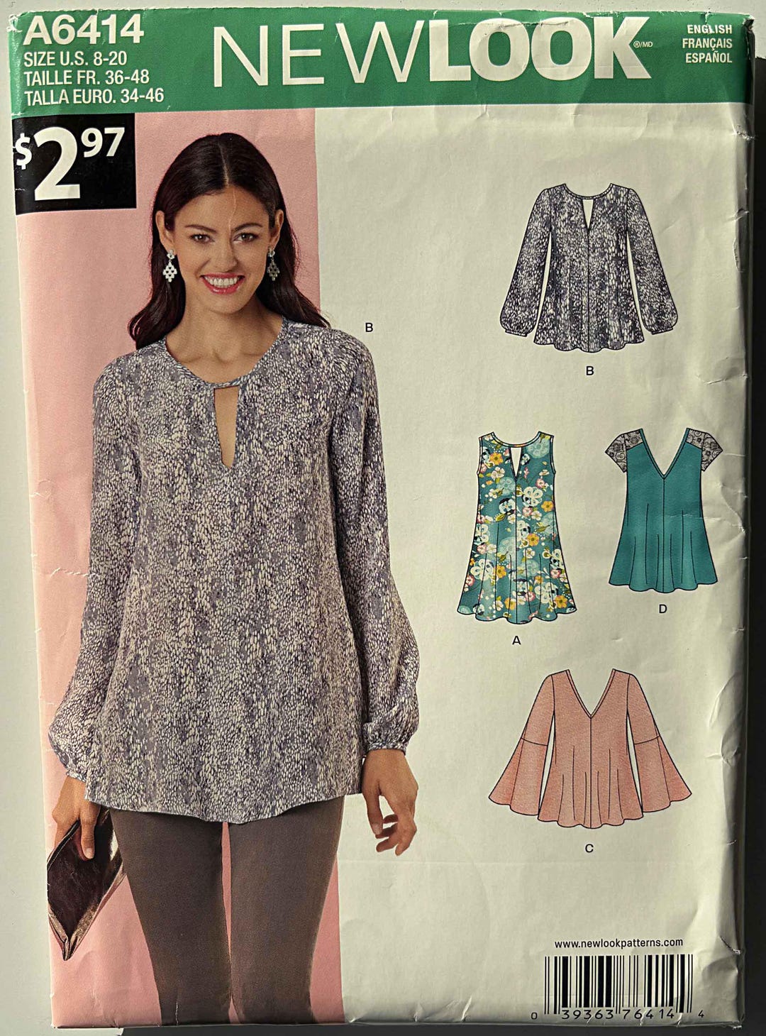 Misses' Tops New Look 6414 Sewing Pattern UNCUT, Sizes 8-20, A6414 - Etsy