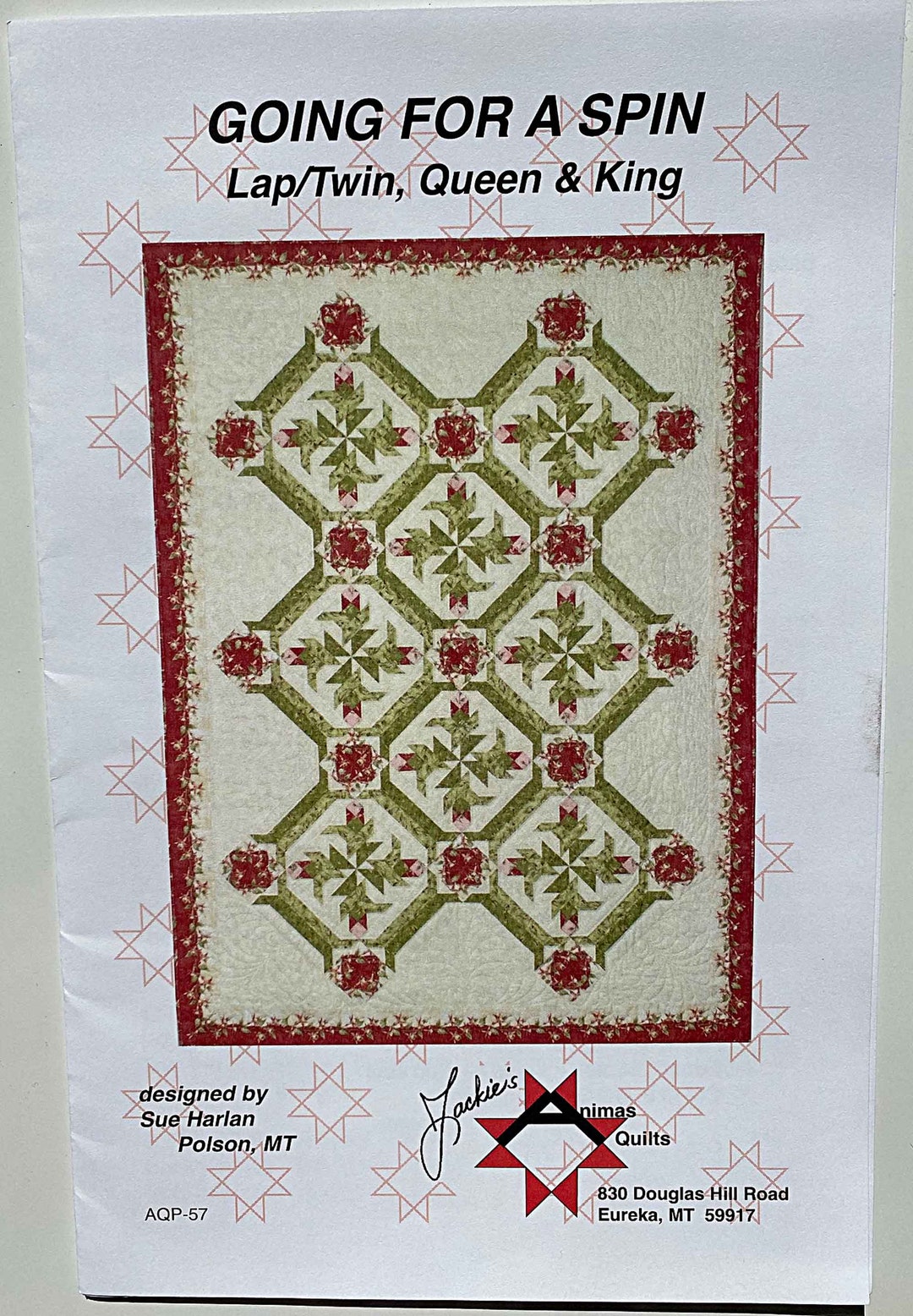 RARE Going for A Spin Quilt Pattern AQP-57 UNCUT Sizes Lap/twin, Queen ...