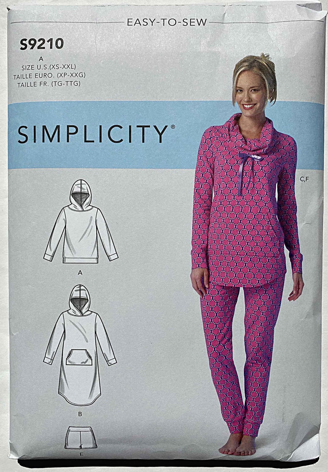 Easy to Sew Misses' Lounge Tops, Dress, Shorts, Pants and Booties ...