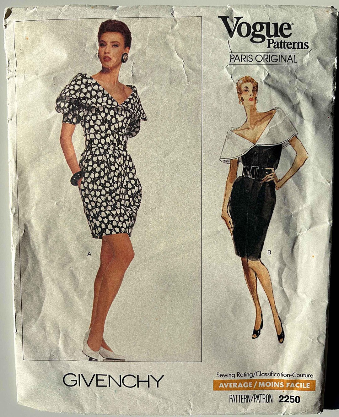 Vintage 80's Paris Original Designer Givenchy Misses Dress Vogue 2250 ...