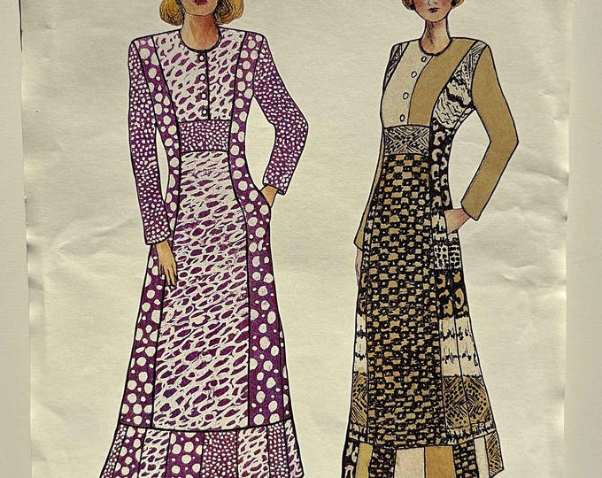 RARE Vintage Patchwork Dress Birch Street Clothing Sewing Pattern Uncut ...