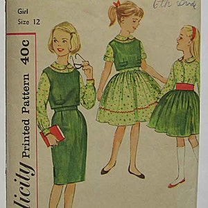 Vintage 60's Easy to Sew Girl's Top, Blouse Plus Full & Slim Skirts ...