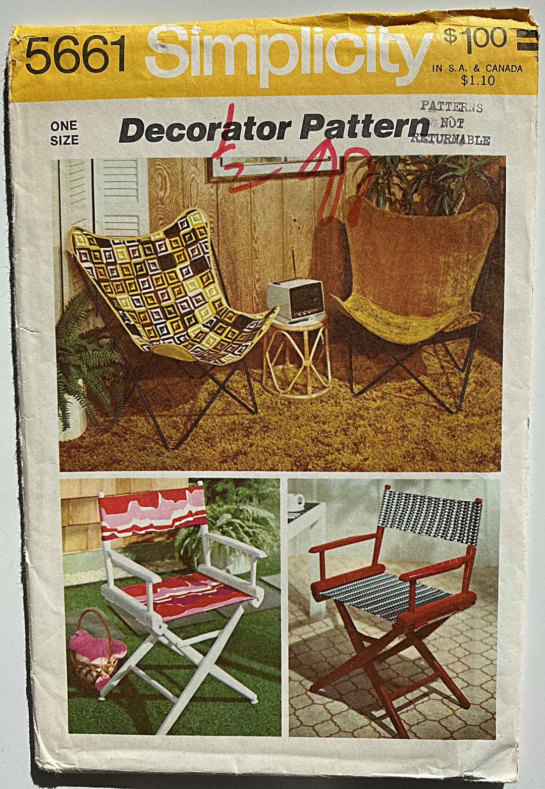 RARE Vintage Boho 70's Slipcovers for Director & Butterfly Chairs One ...