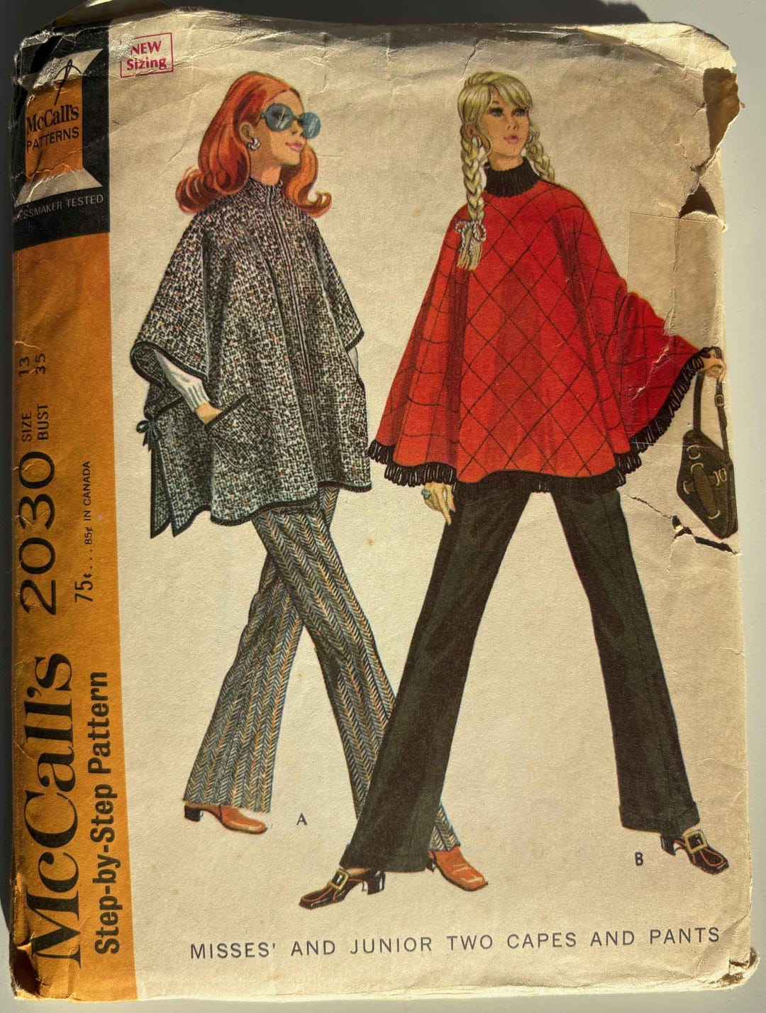 Vintage 60's Teen and Junior's Two Capes and Pants Mccall's 2030 Sewing ...