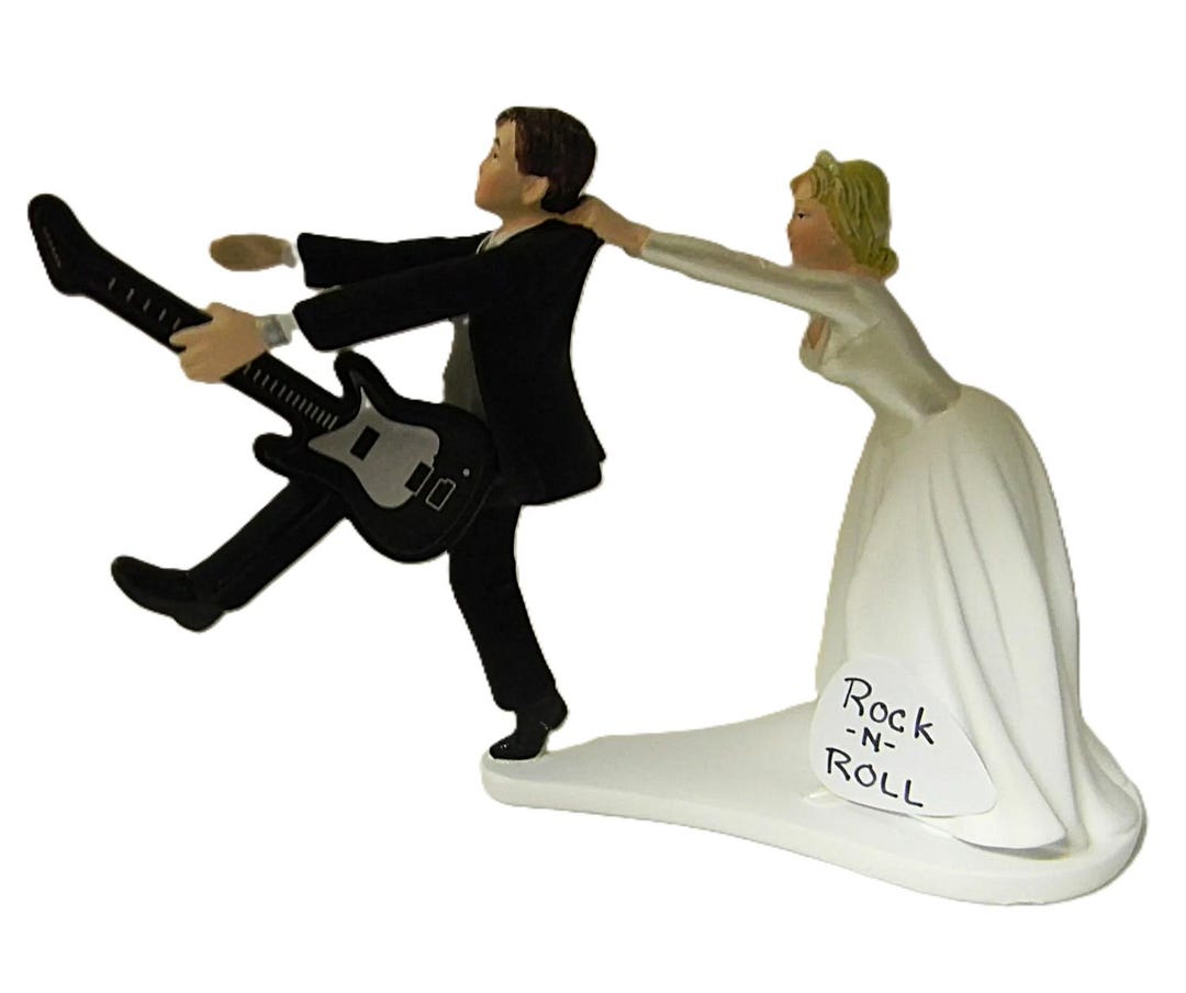 Wedding Reception Party Rock N Roll Band Group Music Black Guitar Cake ...