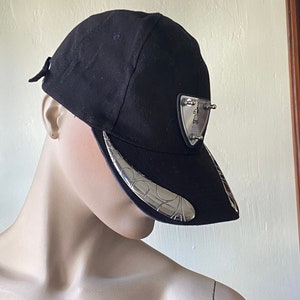 Unisex Black Baseball Cap With Metal Horns Unusual Unique - Etsy