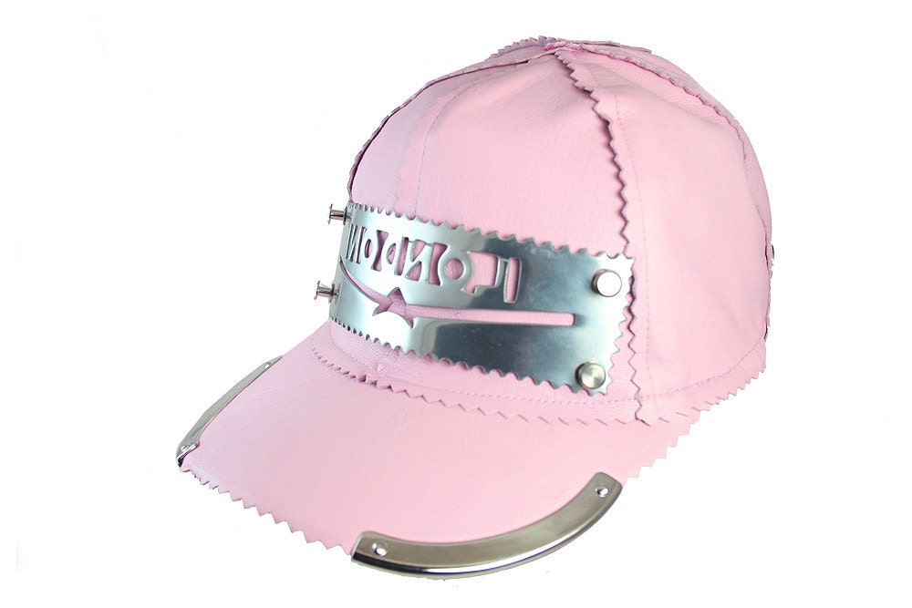 Womens Pink Leather Baseball Cap Fashionista Unusual Unique - Etsy