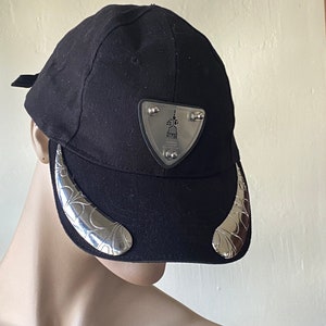 Unisex Black Baseball Cap With Metal Horns Unusual Unique - Etsy