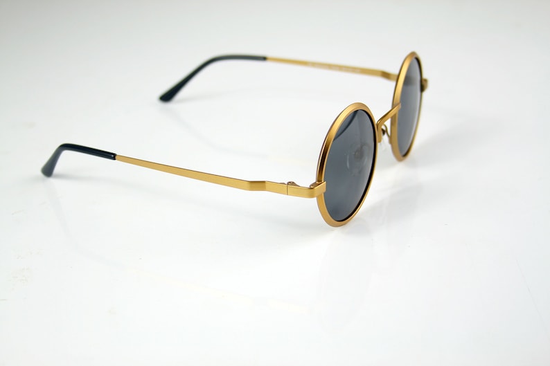 Round Sunglasses Gold Vintage Retro Unisex Steampunk Goth Etsy