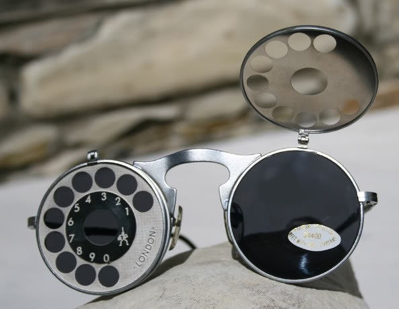 Round Flip up Sunglasses, Telephone Dial Flip Ups, Vintage Hi Tek ...