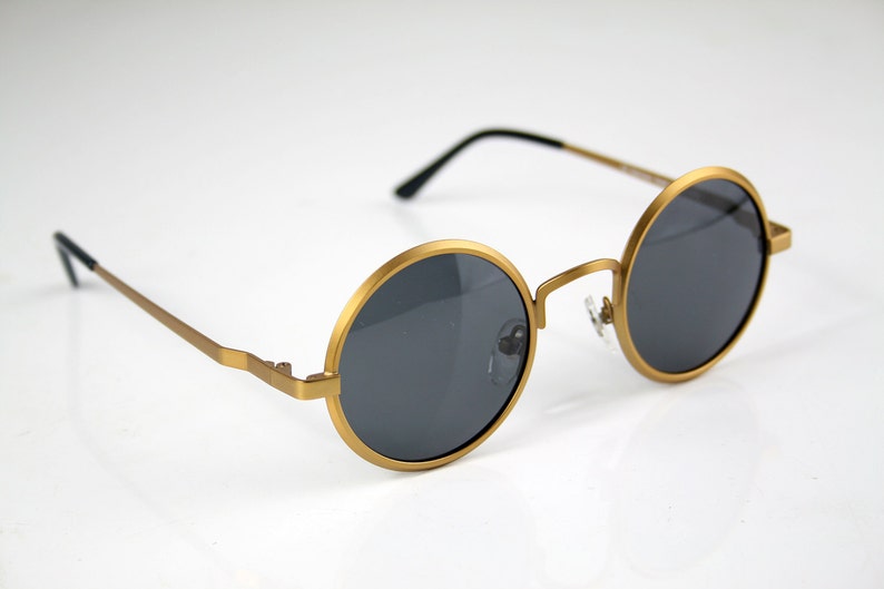 Round Sunglasses Gold Vintage Retro Unisex Steampunk Goth Etsy