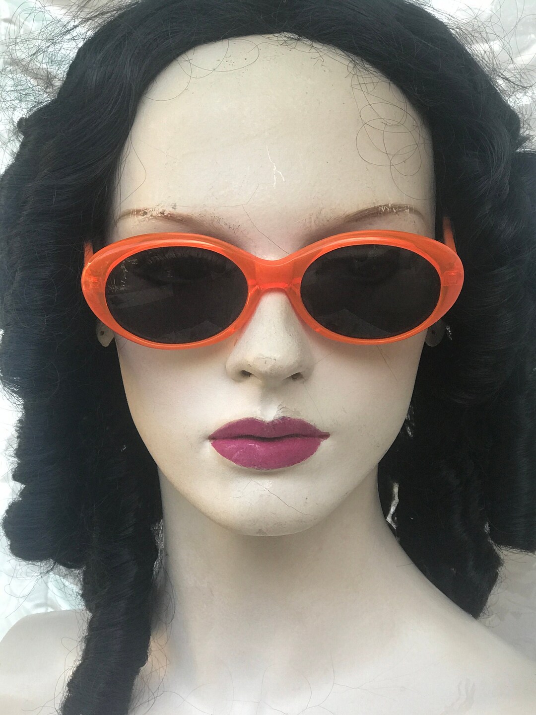 Orange Sunglasses, Oval Sunglasses, Cats Eye Sunglasses Vintage Retro ...
