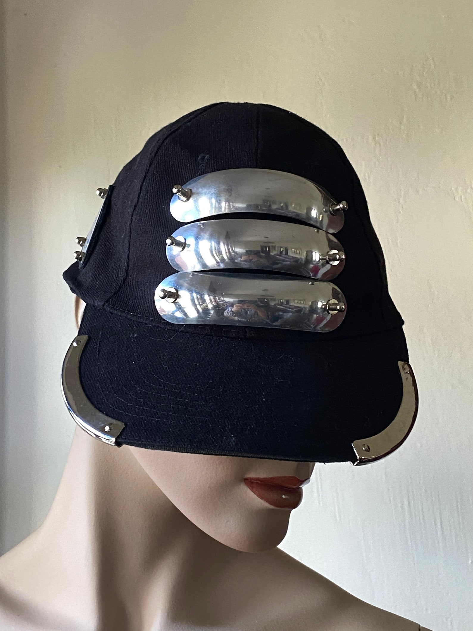 Black Baseball Cap Military Metal Components for Styling - Etsy