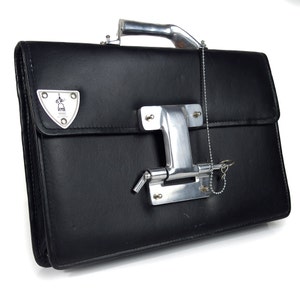 Vintage Industrial Futuristic Leather Briefcase With Aluminium ...