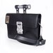 Vintage Black Leather Shoulder Bag Briefcase Telephone Handle Goth ...