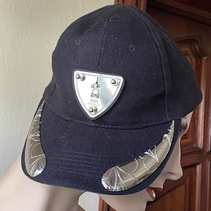 Unisex Black Baseball Cap With Metal Horns Unusual Unique - Etsy
