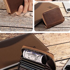 Crazy Horse Leather Rfid Anti-magnetic Card Holder Large Capacity Card ...