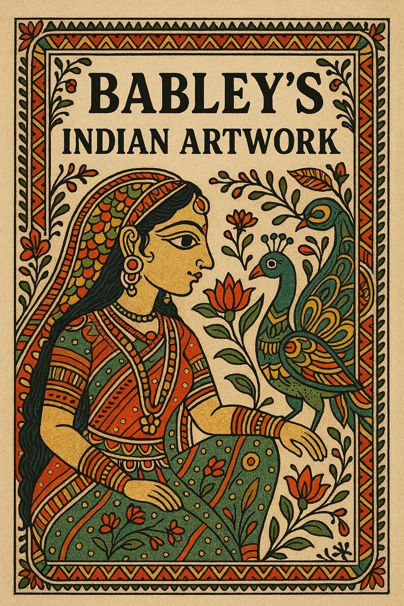 Traditional Indian Folk Art | Digital Madhubani-style Wall Art ...