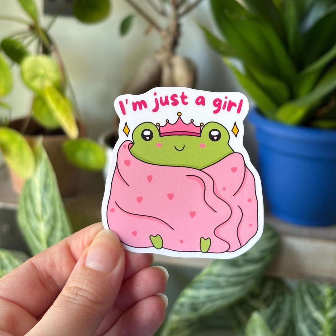 I'm Just a Girl Frog Sticker Vinyl Sticker: Waterproof and Scratch ...