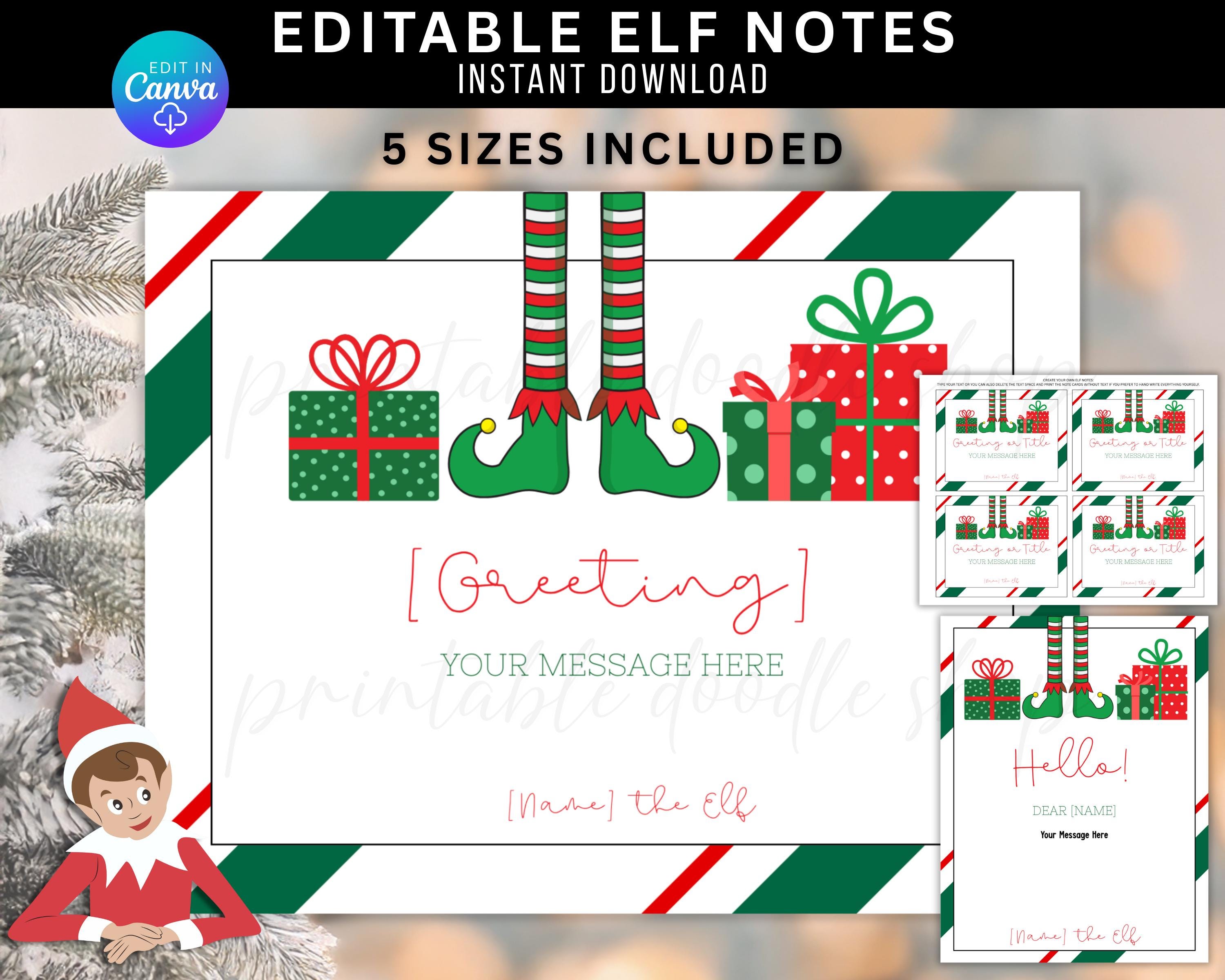 Editable Elf Note Printable Template | Personalized Santa Letter PDF ...