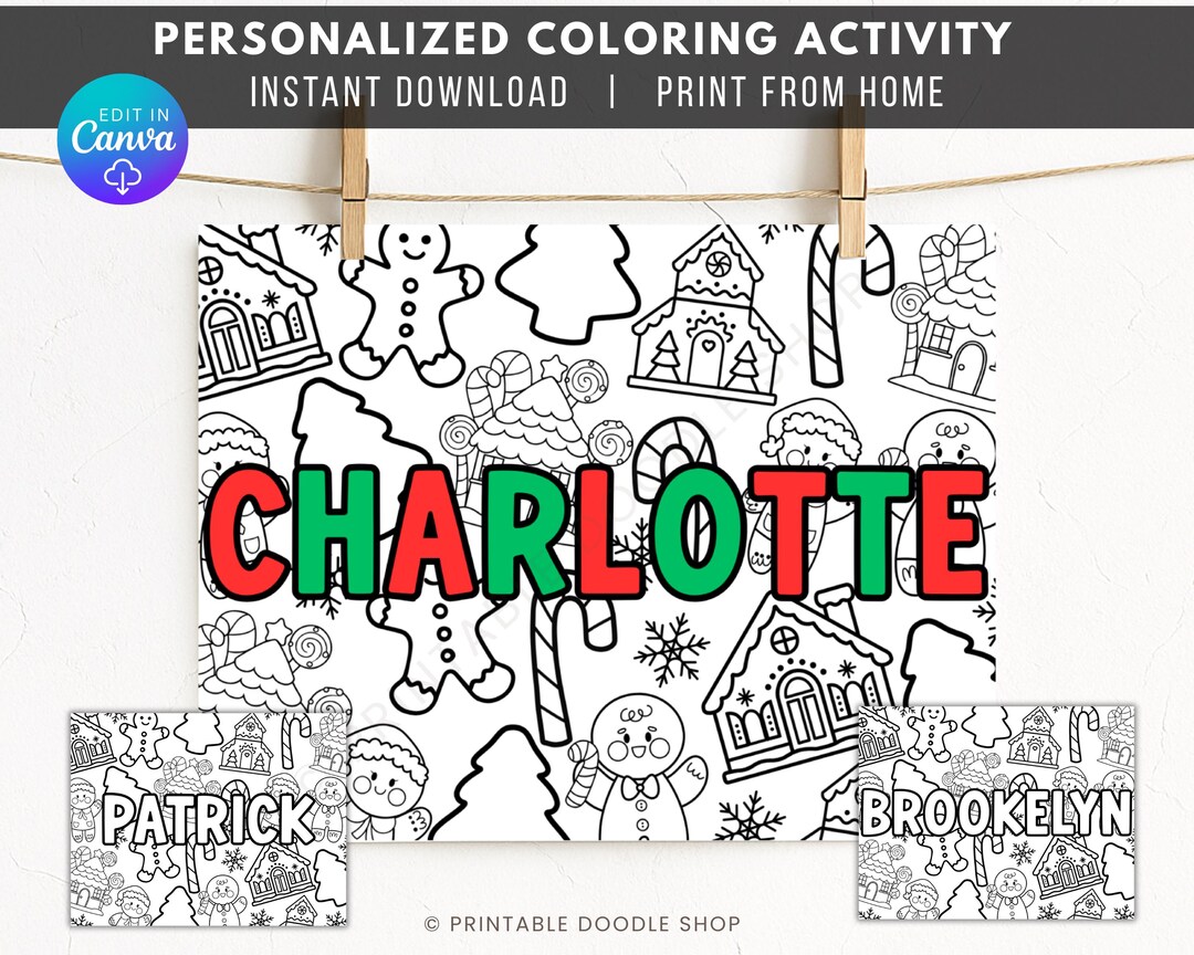Editable Christmas Gingerbread Man House Coloring Printable Activity ...