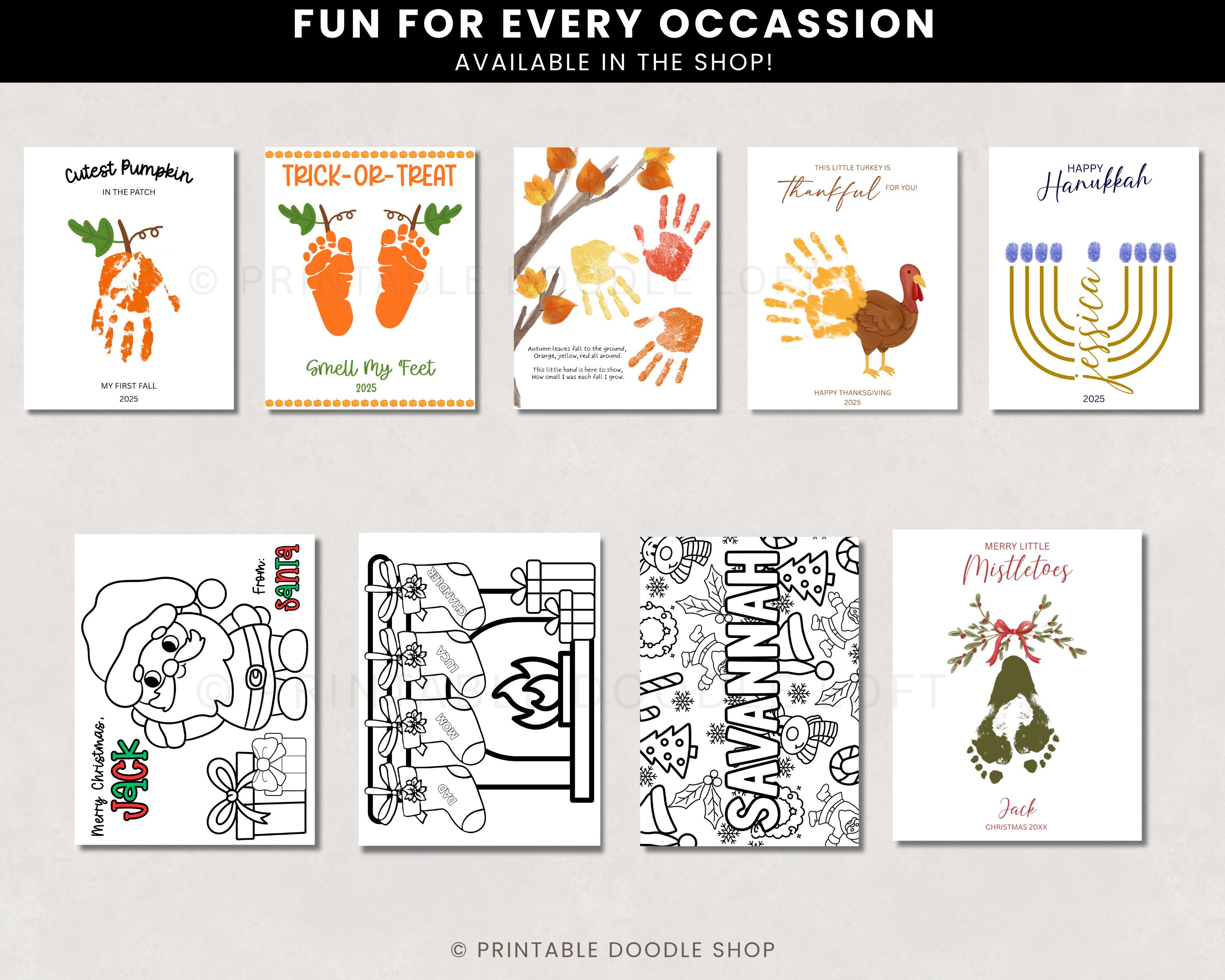 Editable Christmas Coloring Printable Activity Personalized Holiday ...