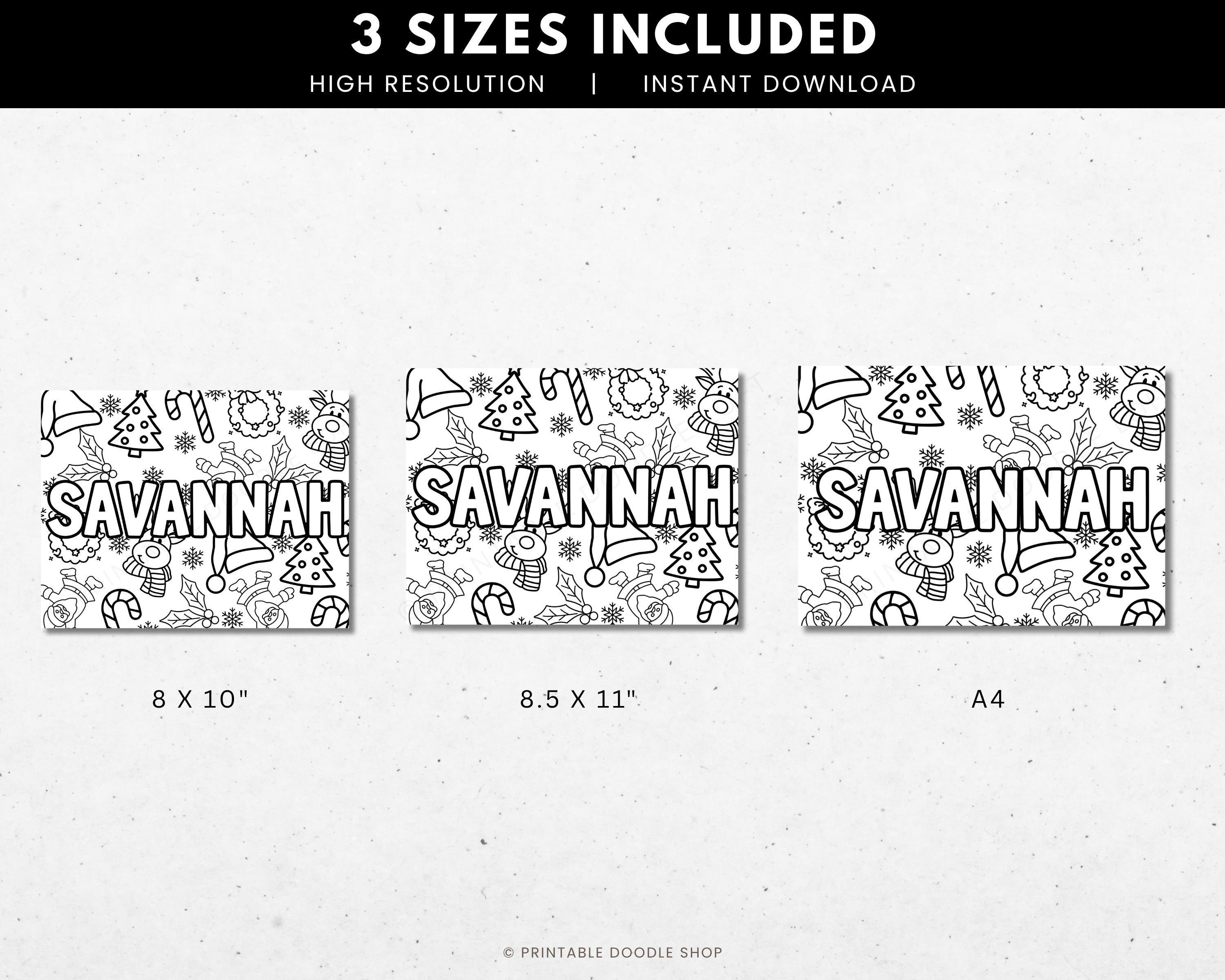 Editable Christmas Coloring Printable Activity Personalized Holiday ...