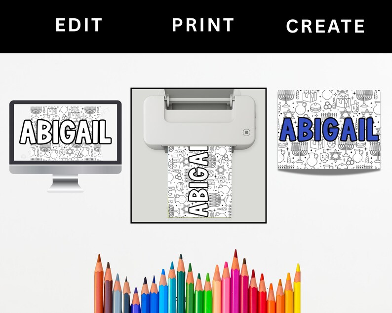 Personalized Hanukkah Coloring Page - Editable Chanukah Activity ...