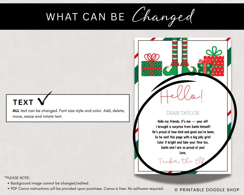 Editable Elf Note Printable Template | Personalized Santa Letter PDF ...