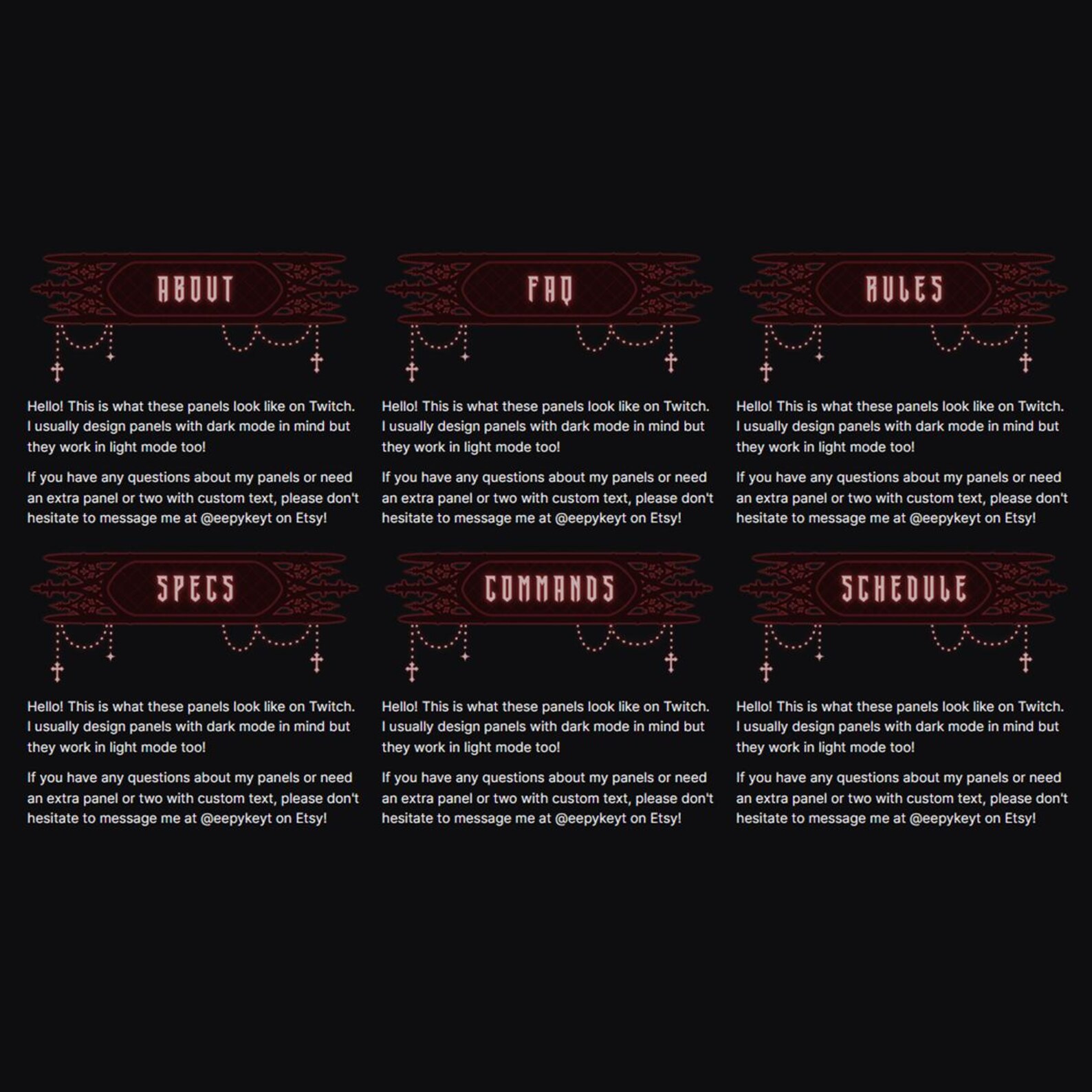 24x Gothic Cathedral Vampire Twitch Panels - Etsy