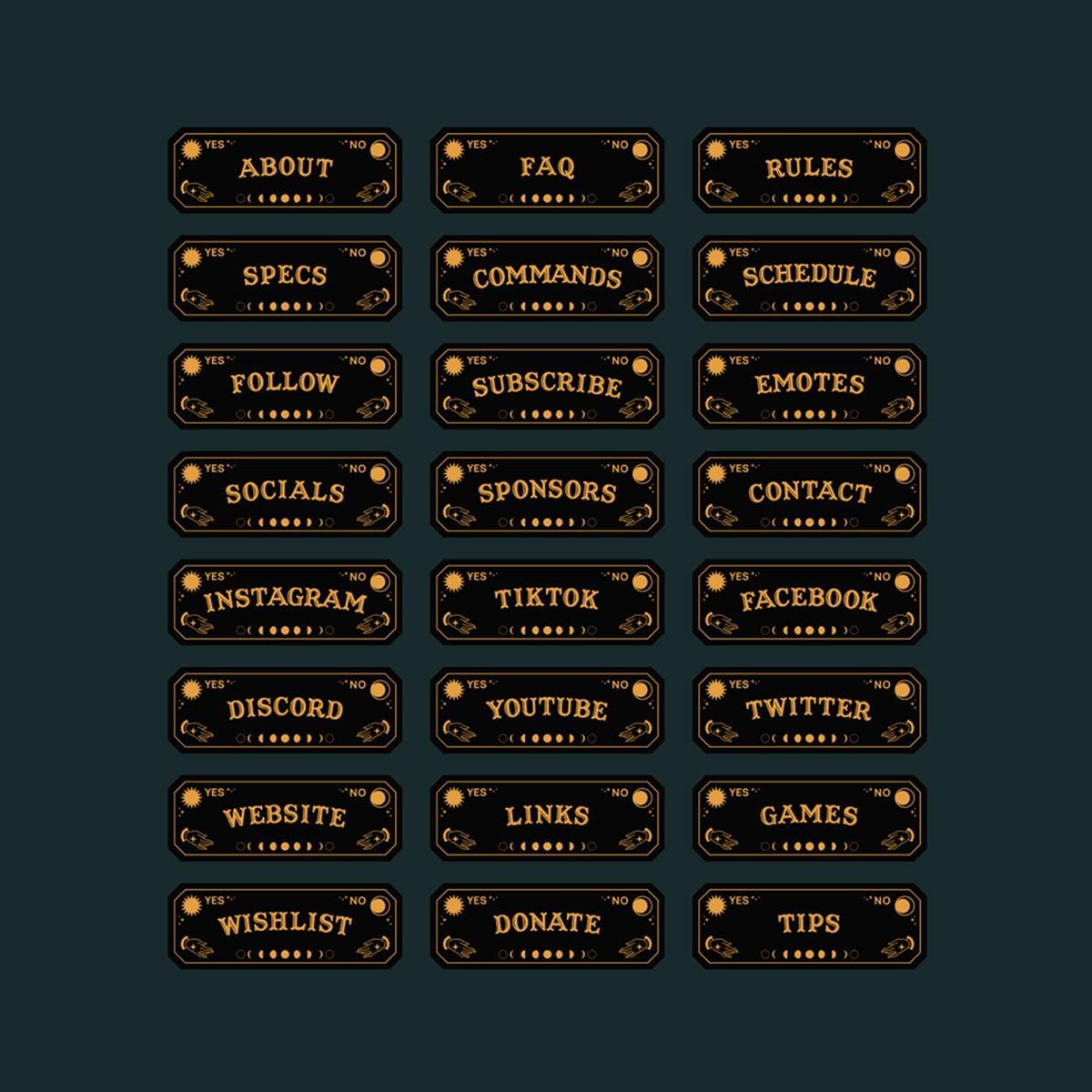 24x Ouija Board Gothic Spooky Twitch Panels - Etsy