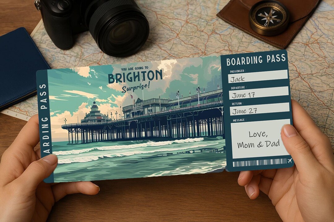 Surprise Trip Boarding Pass – Printable Travel Ticket to BRIGHTON ...