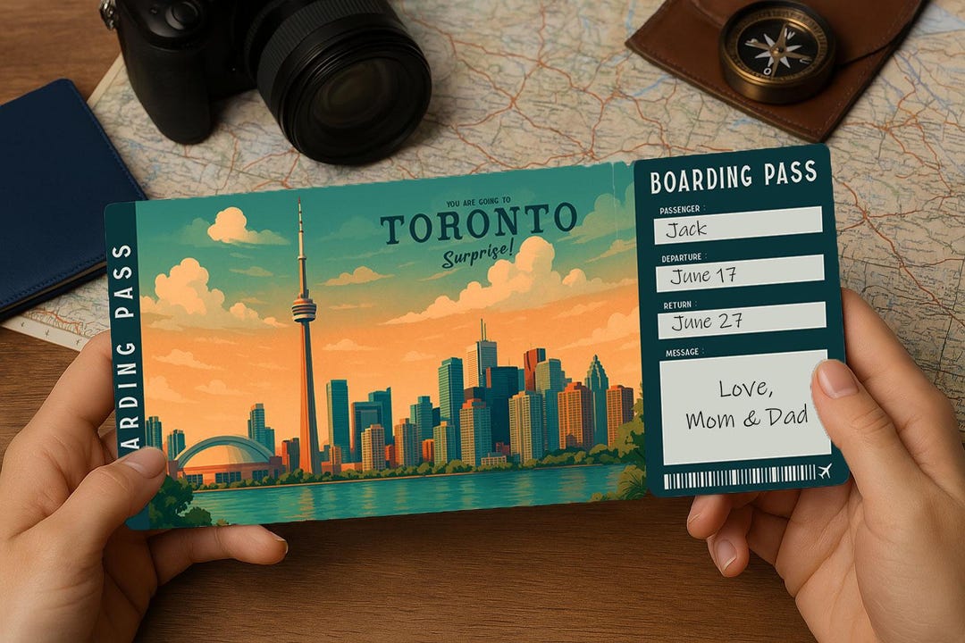 Surprise Trip Boarding Pass – Printable Travel Ticket to TORONTO ...