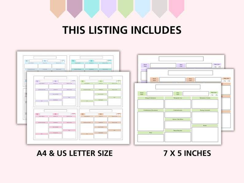 Pharmacology Flashcard Template, Nursing Drug Study Cards Printable ...