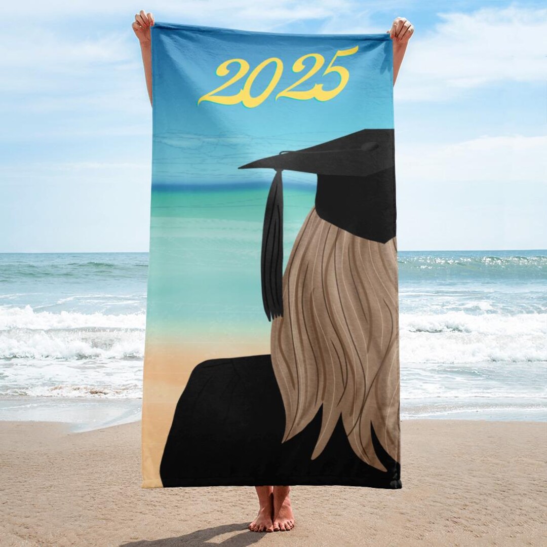 Class of 2025 Beach Towel – Graduation Gift for Him or Her, Senior Grad ...